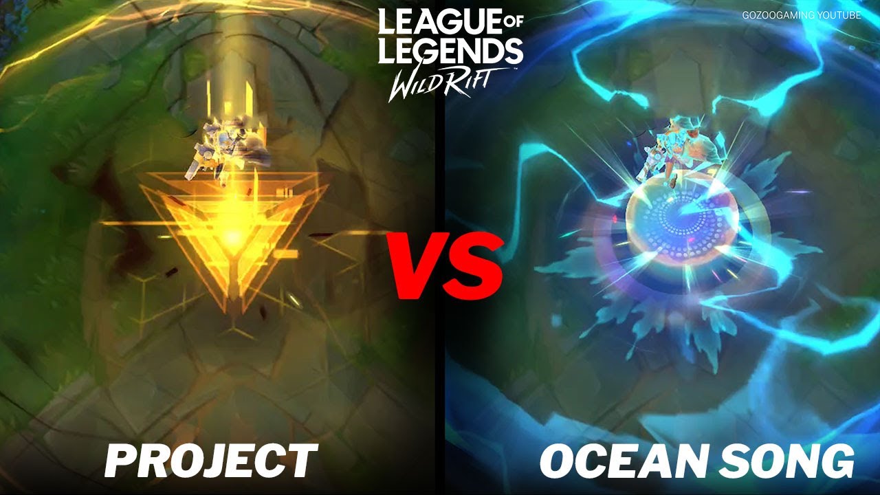 Zeri Ocean Song VS Project Skin Comparison Wild Rift - YouTube