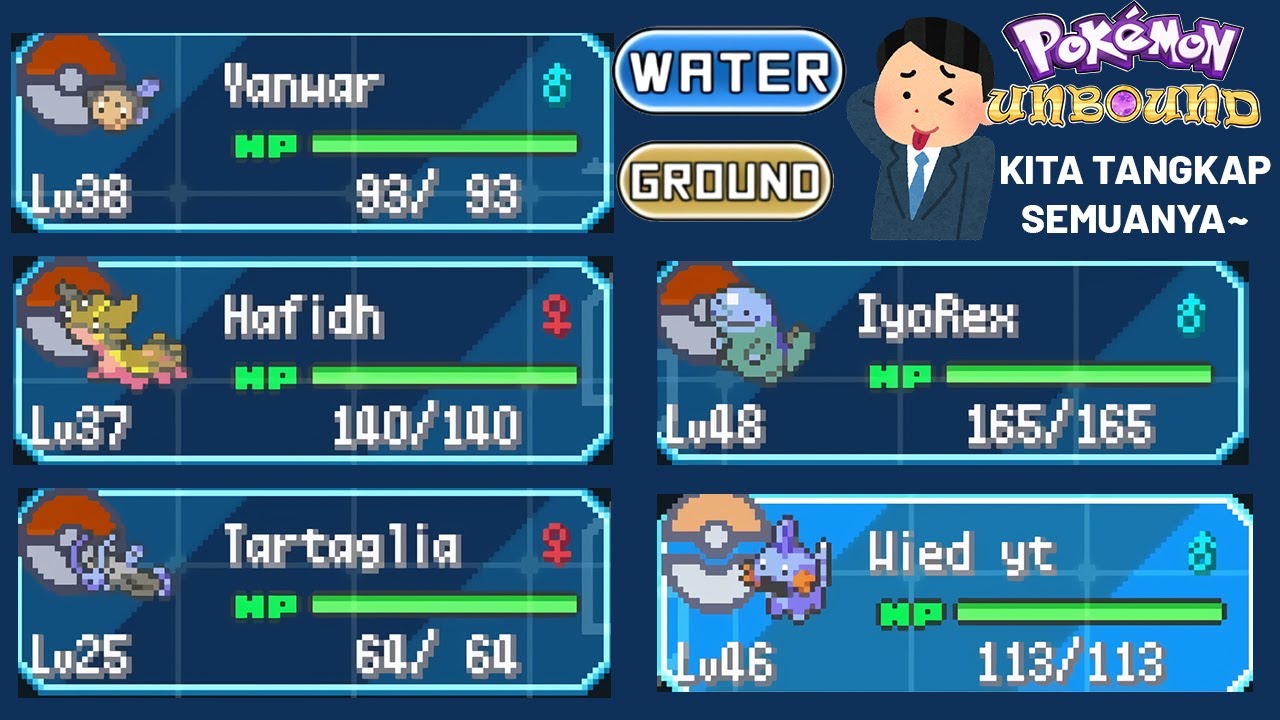 Tangkap Semua Water & Ground Type - Pokemon Unbound 2.1 - YouTube