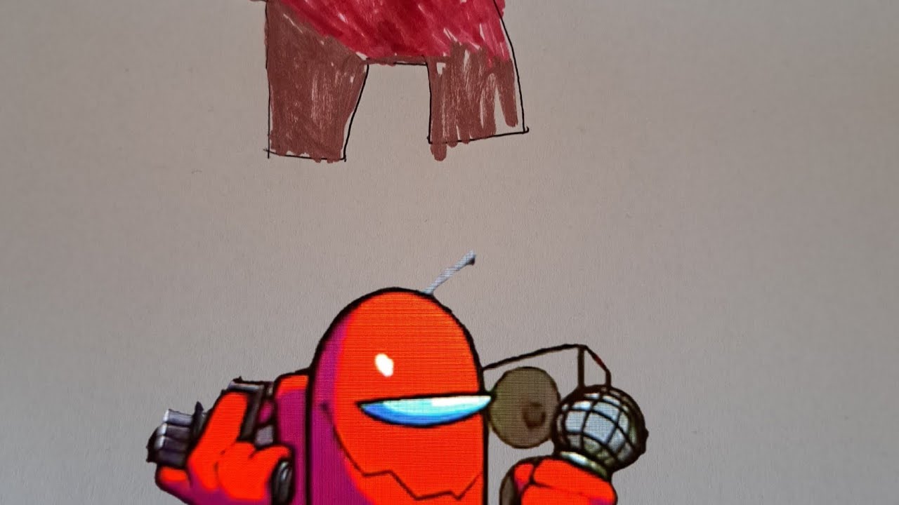 Ich male den among us fnf red imposter - YouTube