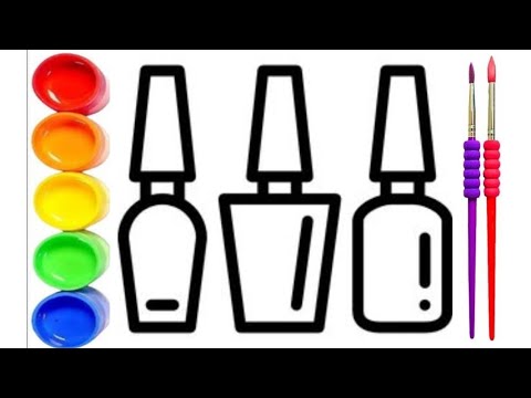 Nail Polish drawing colouring and painting for kids and toddlers | easy ...