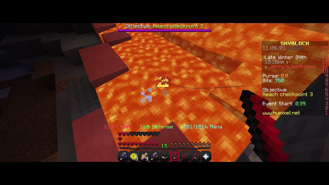 fishing on lava in minecraft skyblock - YouTube