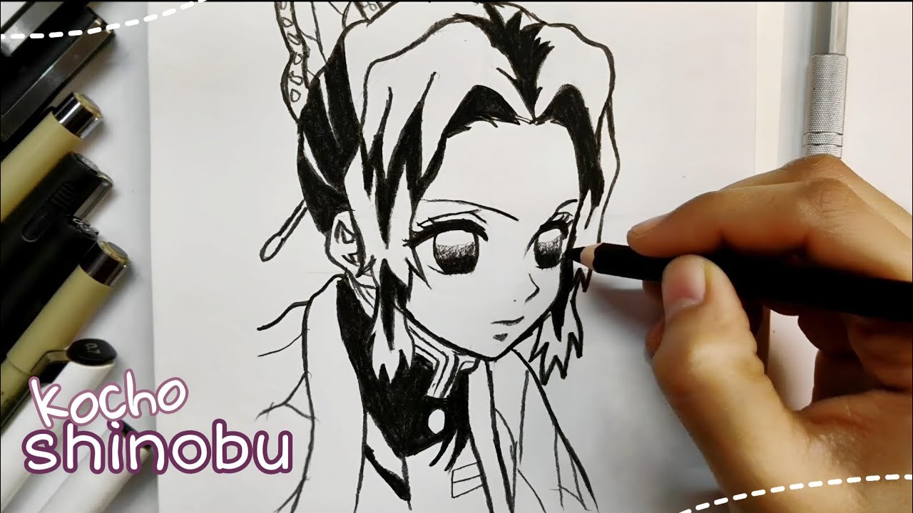 How to draw shinobu kocho from demon slayer step by step ||drawing with ...