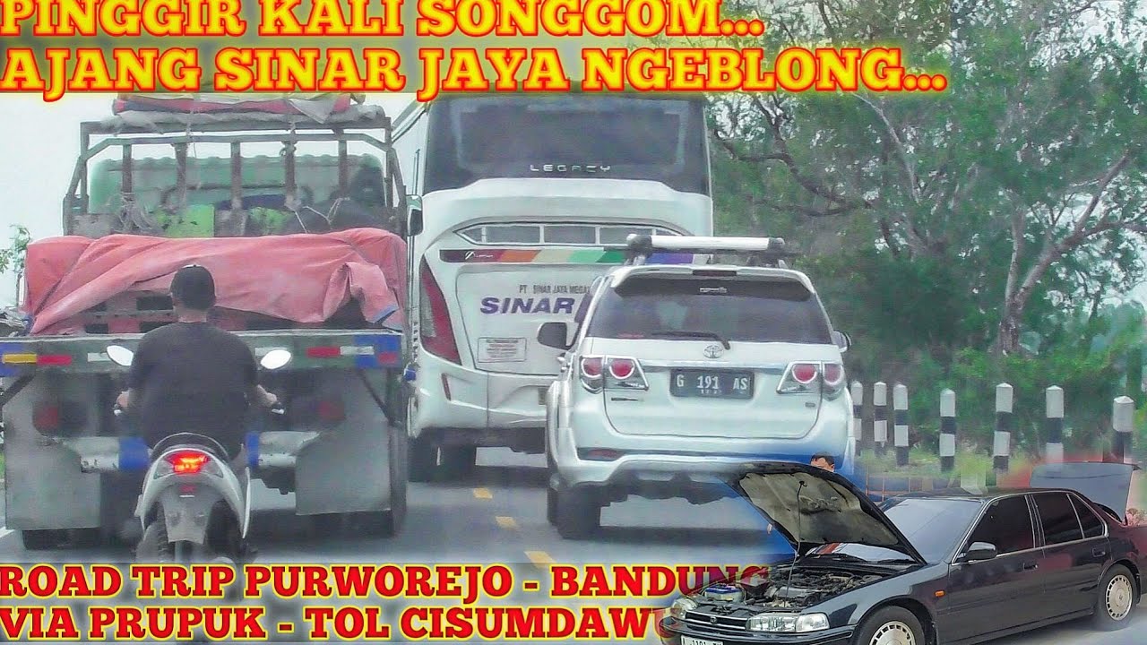 NONTON BUS SINAR JAYA NGEBLONG DI KALI SONGGOM‼️ ROAD TRIP PURWOREJO ...