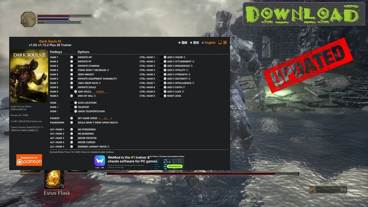 Updated FLiNG trainer for Dark Souls 3 | Gaming cheats - YouTube