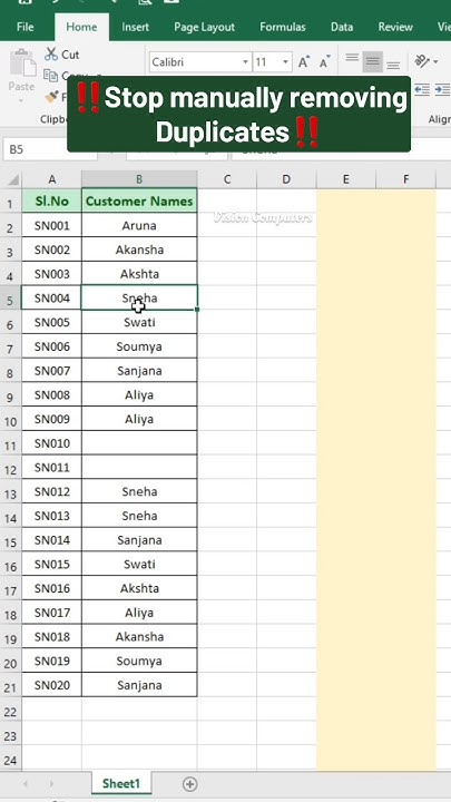 Remove duplicate data in excel 👏🏻🔥 in one step #excel #spreadsheet #exceltips #exceltricks # ...