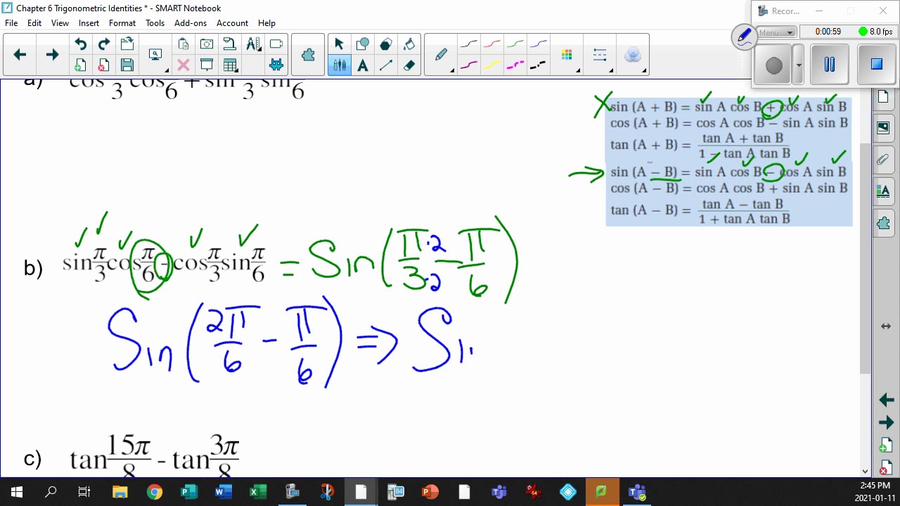 Unit 6 2 3B Simplifying Sum and Difference Identities Part 2 - YouTube
