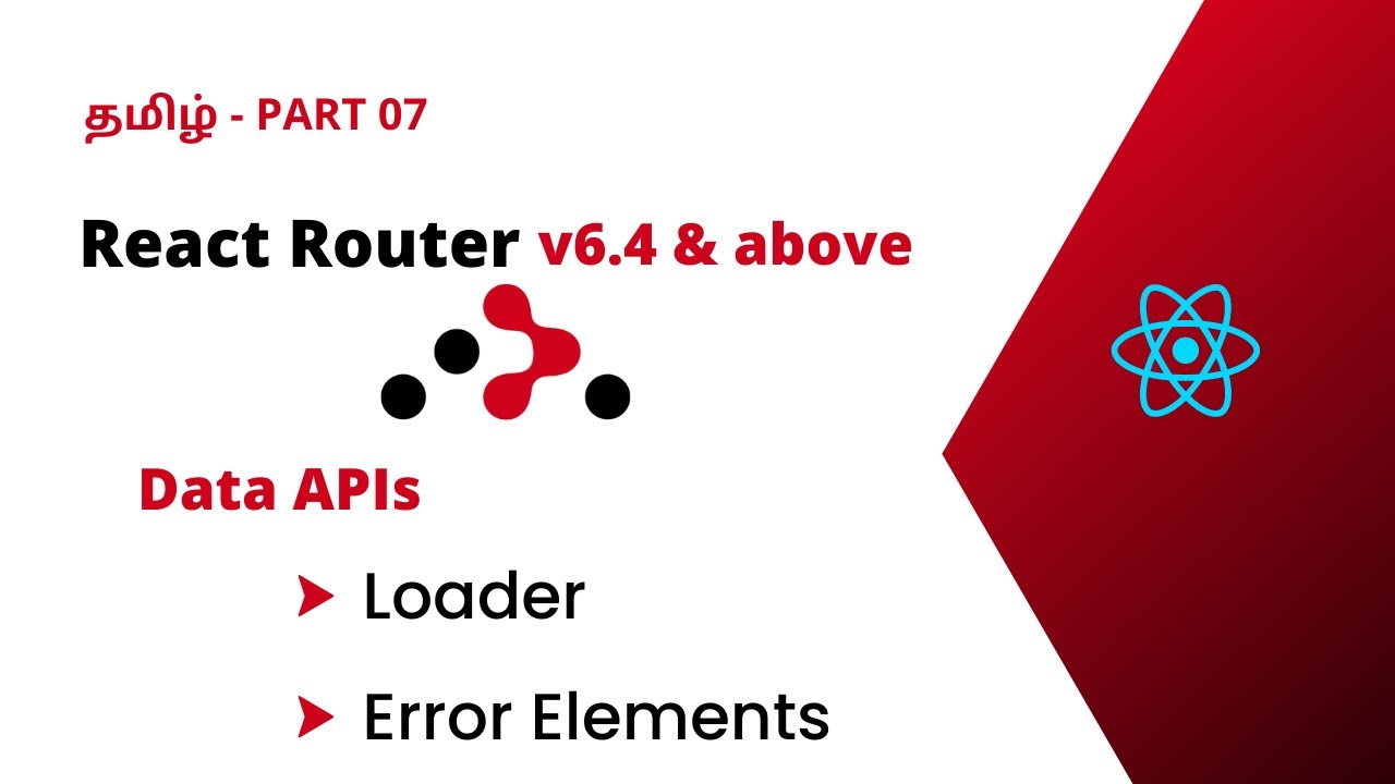 Data Apis Loader And Error Element React Router Tamil React Router 9197