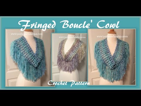 Fringed Boucle Cowl Crochet Pattern - YouTube