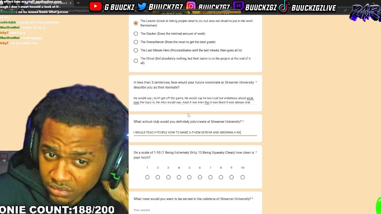 BUUCKZ KAI CENAT STREAMER UNIVERTISY APPLICATION SIGNUP! - YouTube