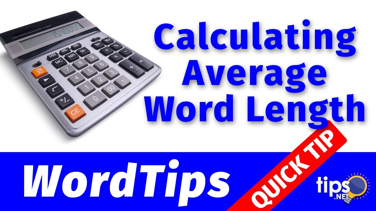 Calculating Average Word Length - YouTube