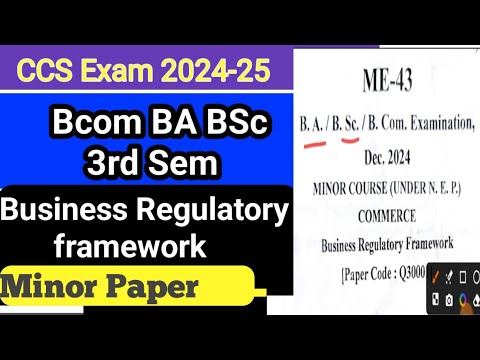 Business Regulatory Framework Previous Year Question Paper Dec 2024 ...