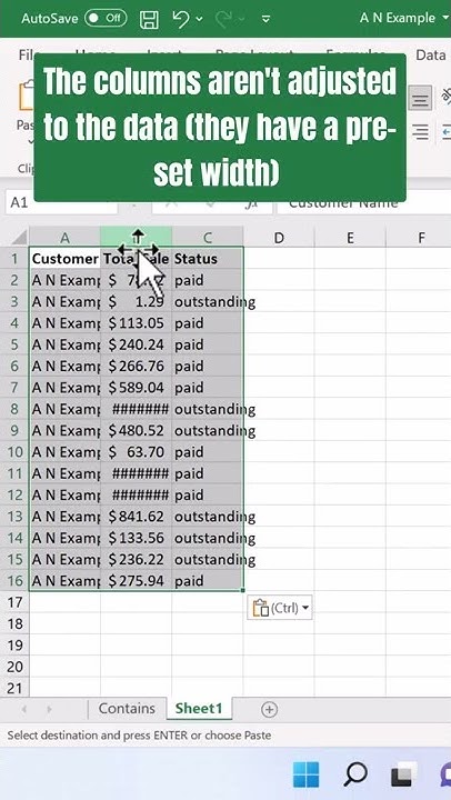 How to keep column widths when pasting in Excel #shorts - YouTube