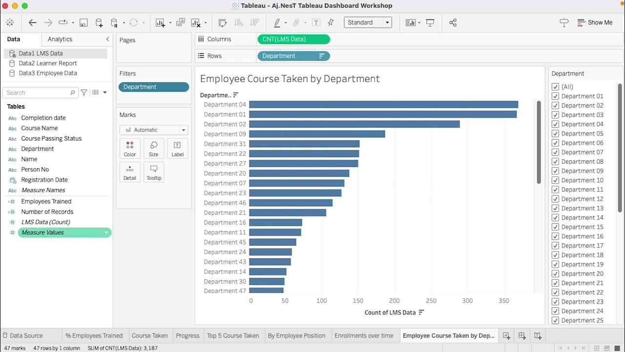 คอร์สเรียน Tableau Advanced EP.57 Workshop13 สร้าง Dynamic LMS ...