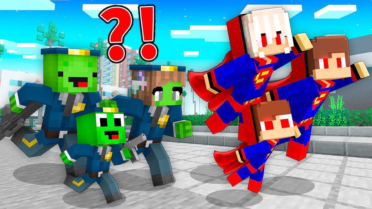 SUPERMAN JJ FAMILY Speedrunners vs Mikey POLICE FAMILY Hunters in ...