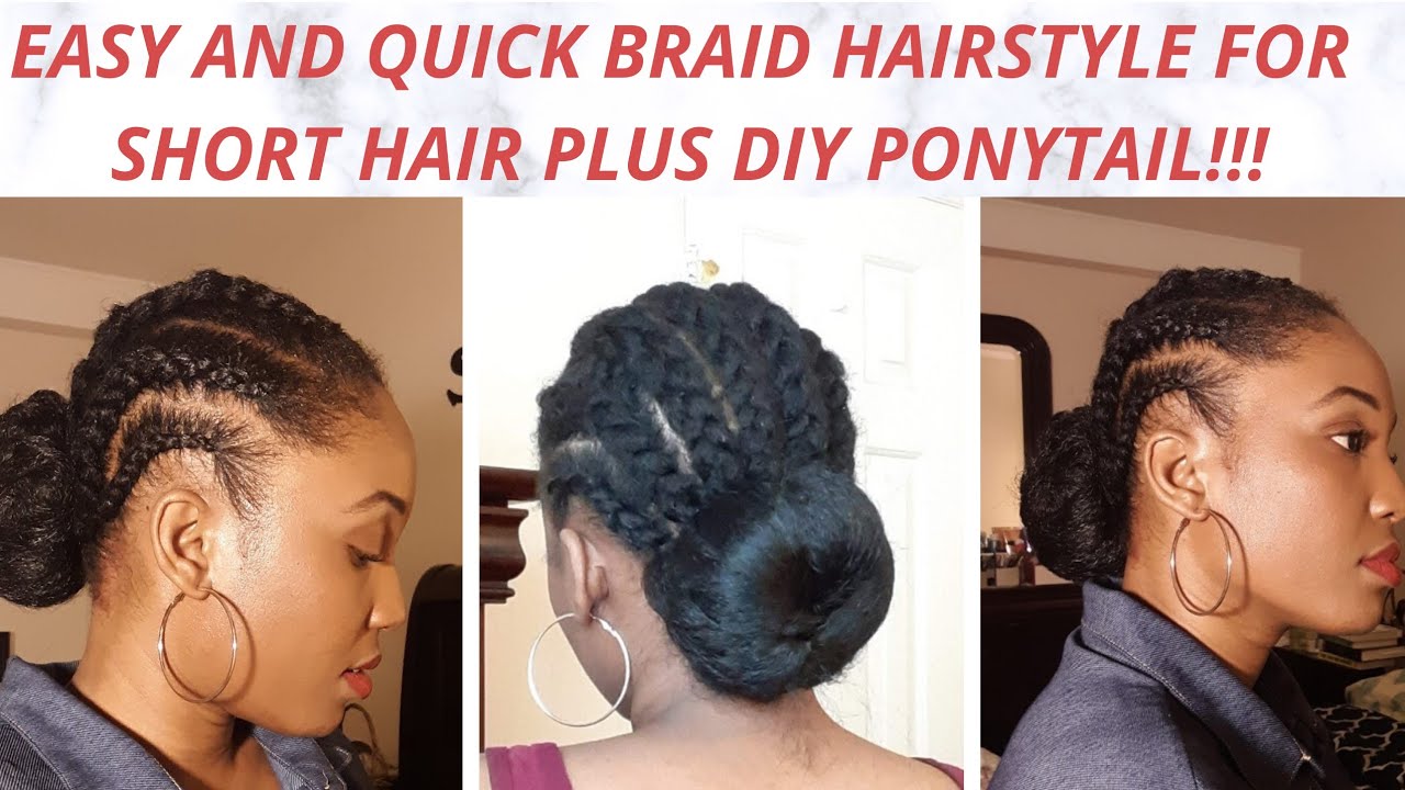 How to Box braids on short transitioning natural hair for beginners ...