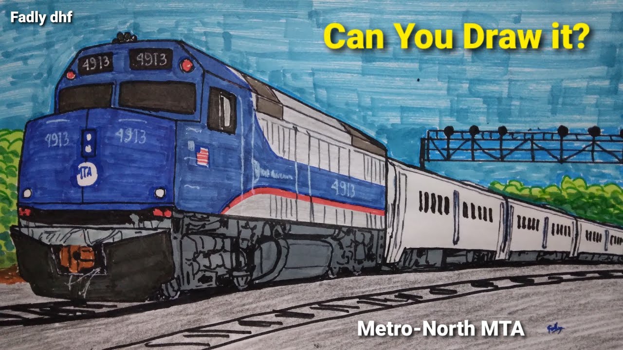 The Secret to Drawing a Perfect Metro-North Train | How to draw Metro ...