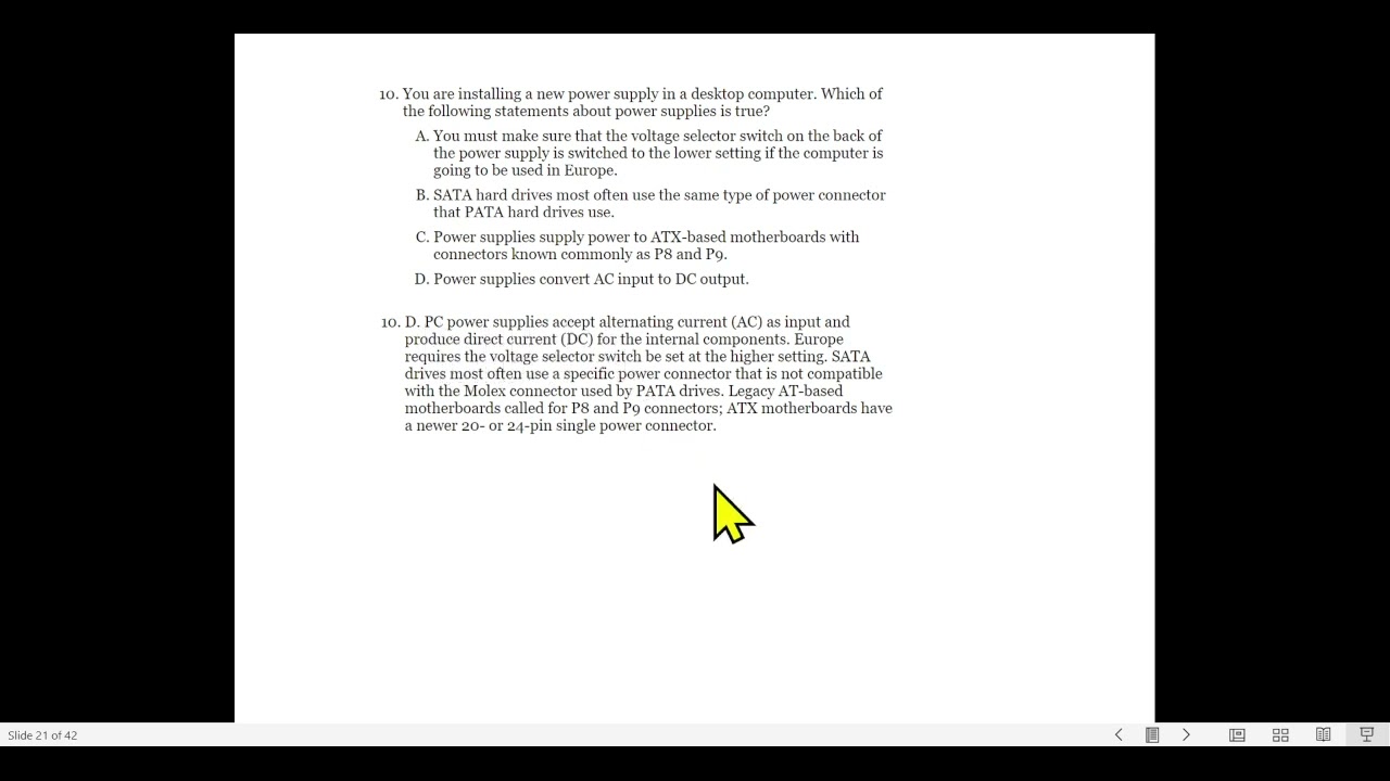 CompTIA A+ Chapter 2 - Questions and Answers - YouTube