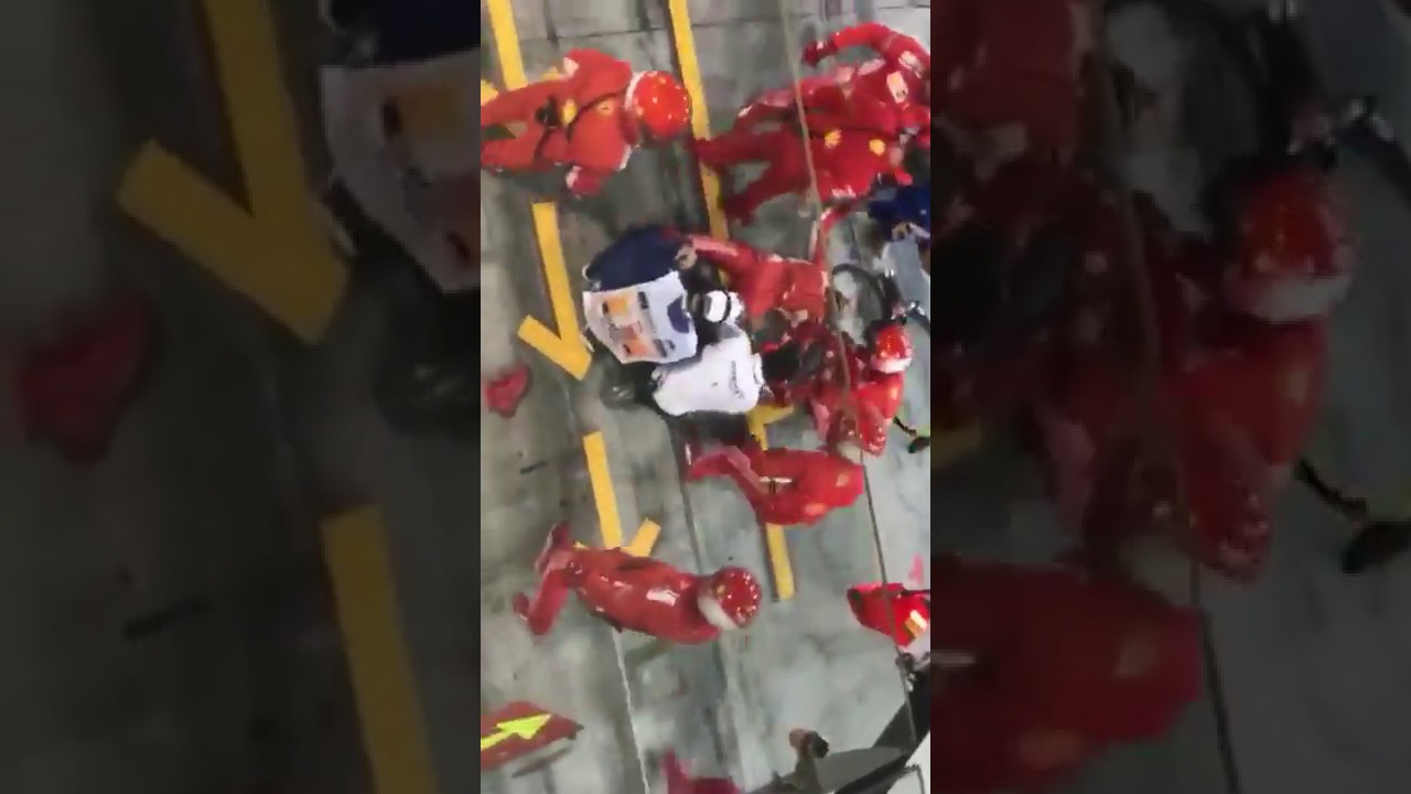 Ferrari Pit stop accident Bahrain 2018 - YouTube