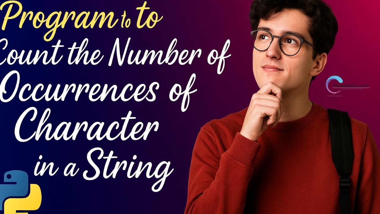 Program to Count the Number of Occurrences of Character in a String | Technobrilliant Pune - YouTube