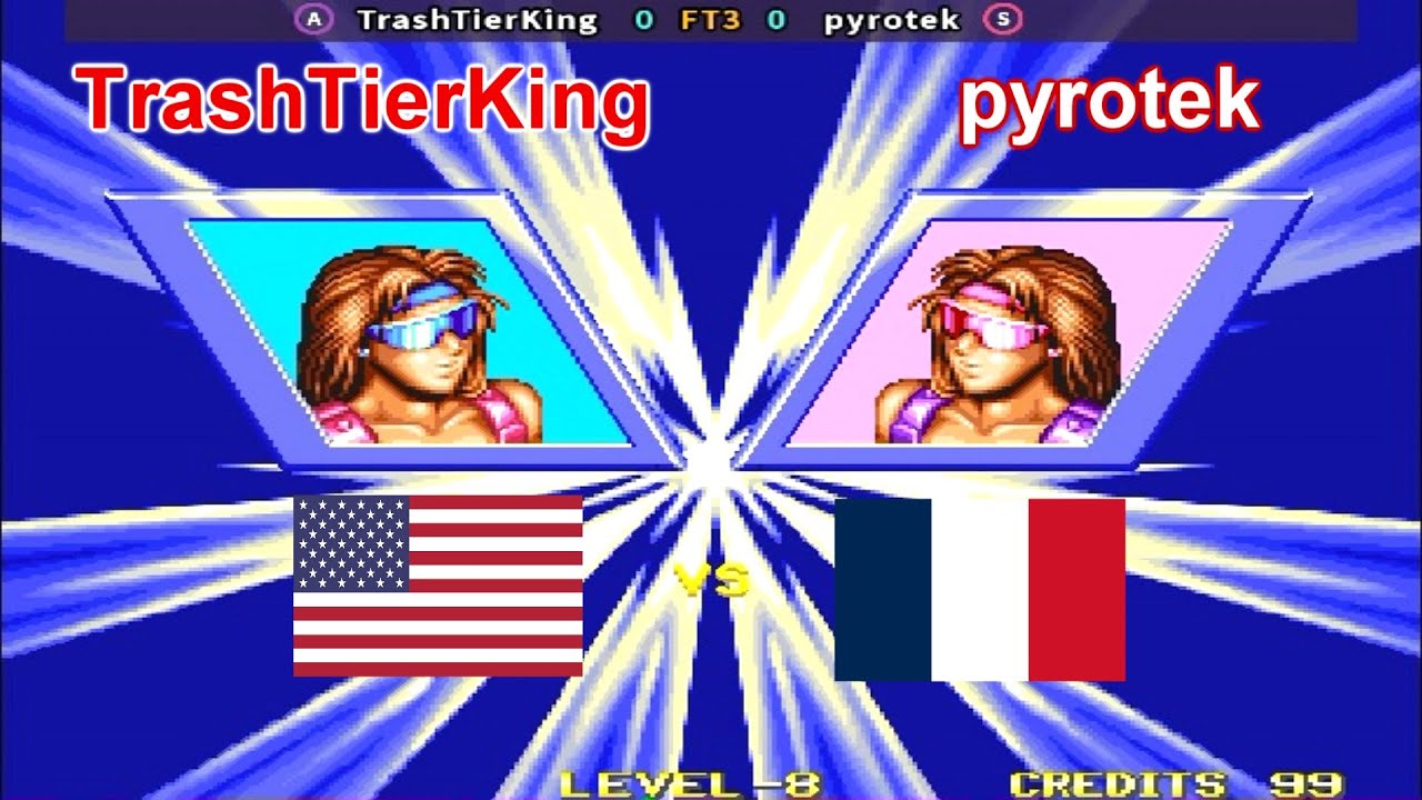 Windjammers / Flying Power Disc - TrashTierKing vs pyrotek - YouTube
