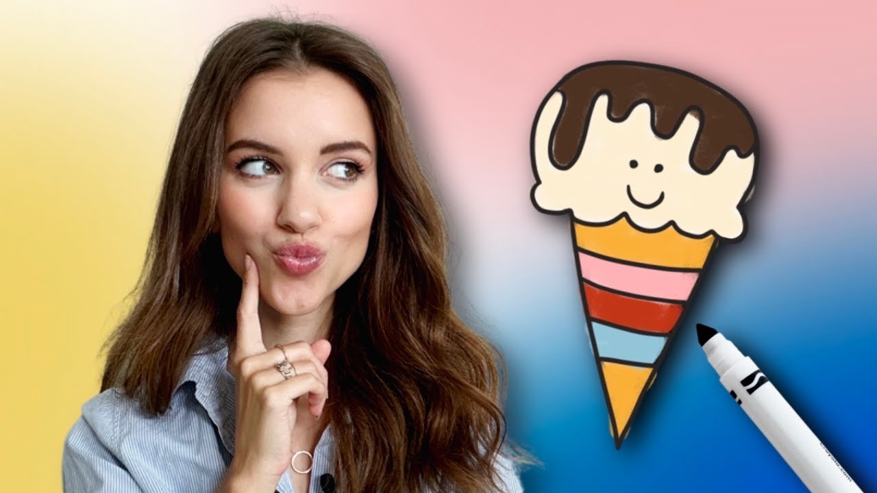 How To Draw an Ice Cream Cone!🍦Art Lessons for Kids 🖍 - YouTube