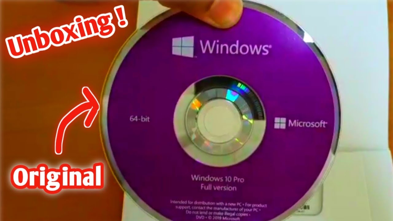 Unboxing Window 10 Pro || Unboxing Microsoft Window 10 Pro 64bit ...