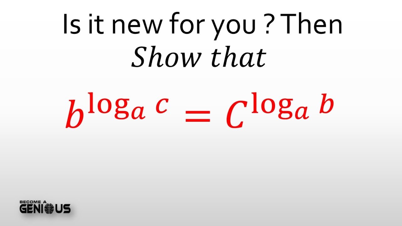 Algebra: New logarithm identity | National Math Olympiad - YouTube