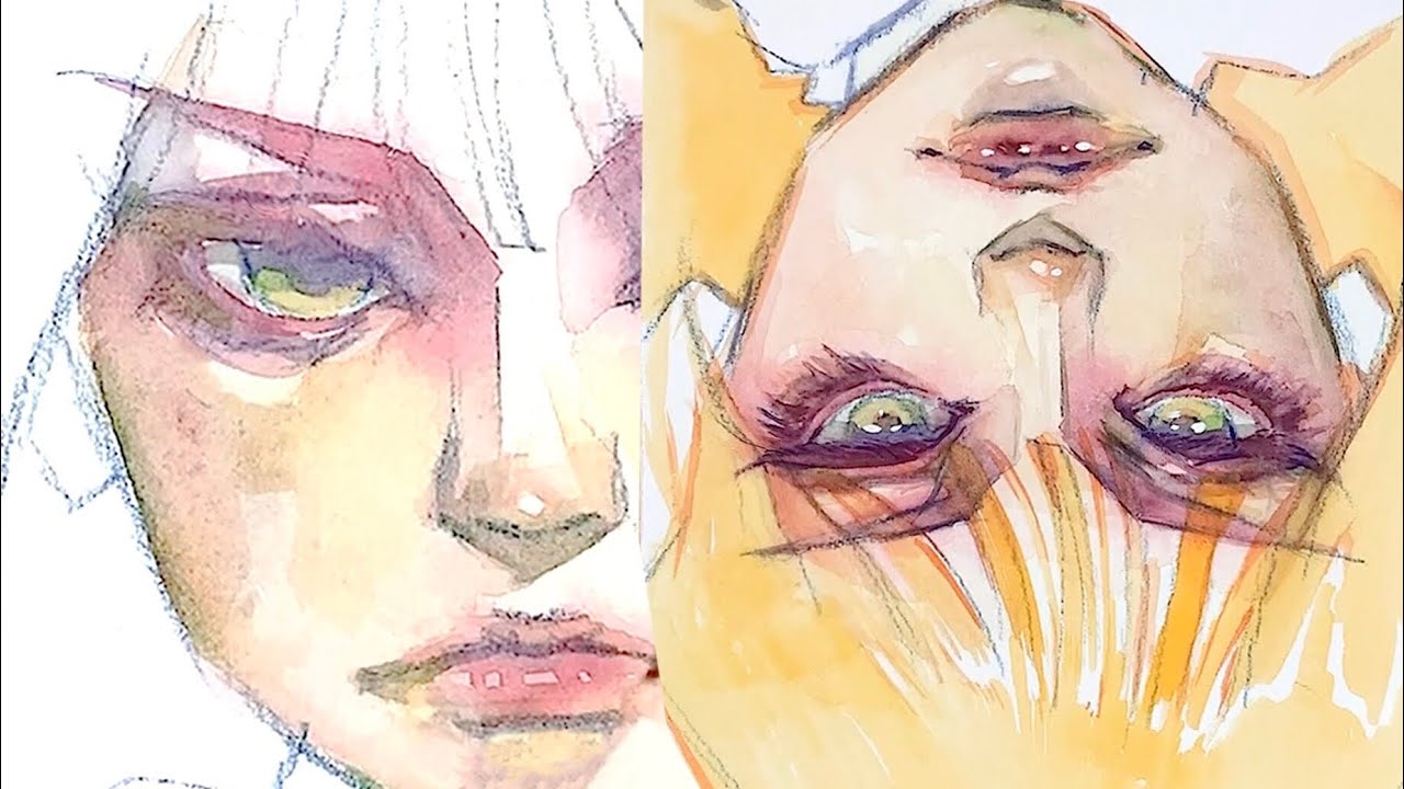 WATERCOLOR "VARIOUS COLOR LAYERING" WHOLE PROCESS - YouTube