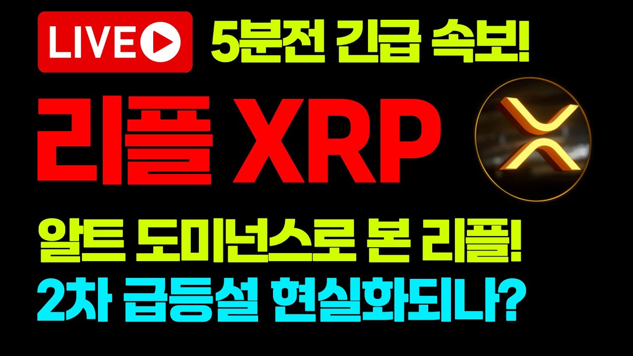 리플엑스알피 전망 💥긴급💥 알트도미넌스로 본 리플 2차 급등설 현실화되나 엑스알피전망 엑스알피대응 나스닥