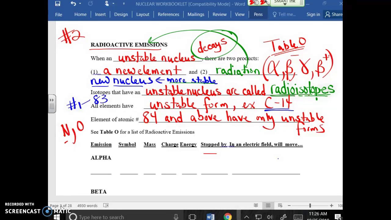 Regents Chemistry Nuclear Unit Lesson 2 - YouTube