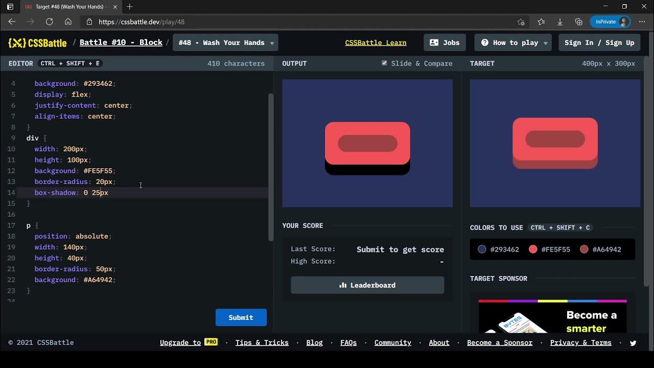 CSS Battle Target #48 | Wash Your Hands | All cssbattle.dev solutions - YouTube