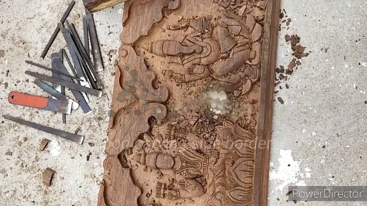 wood carving side border - YouTube
