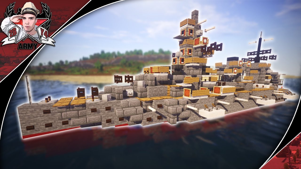 Minecraft: WW2 IJN Yamashiro | Fuso-Class Battleship Tutorial (1:5 ...