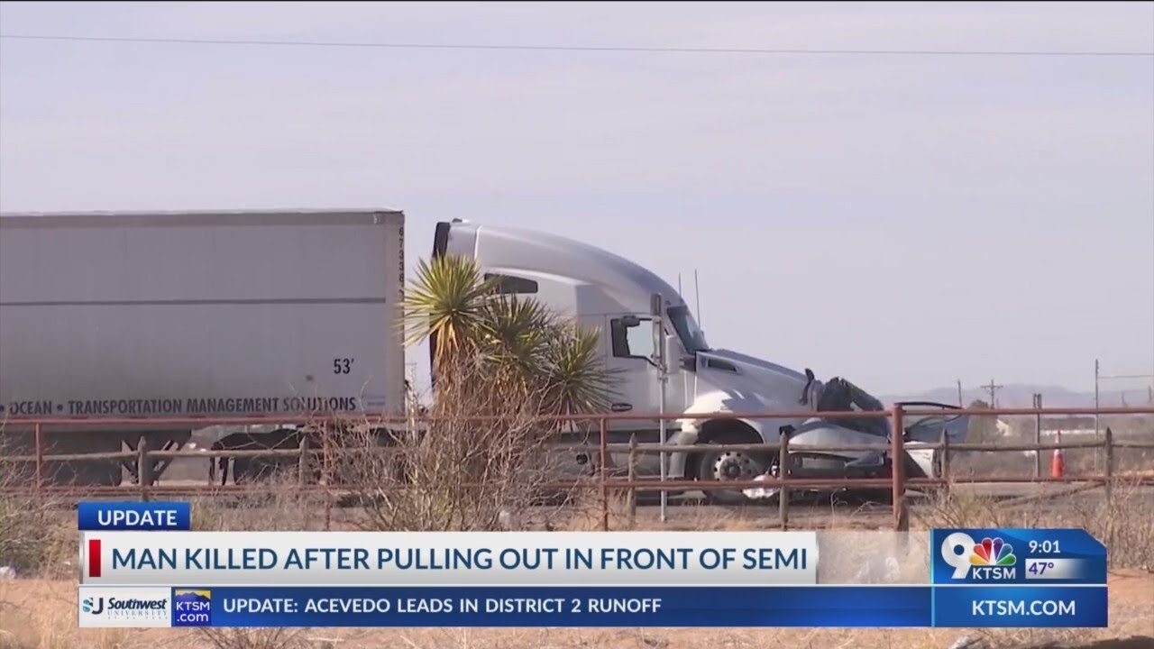 UPDATE: Man killed after pulling out in front of semi - YouTube