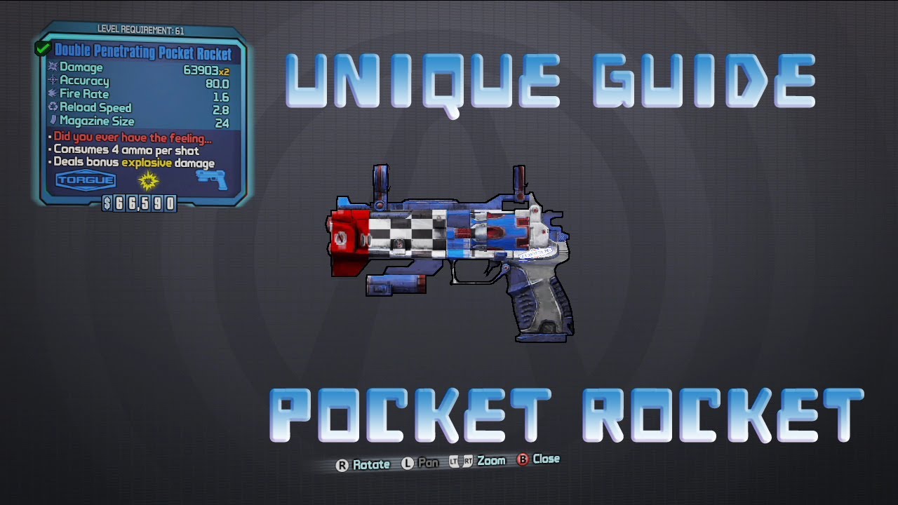 Borderlands 2 Unique Weapon Guide- Pocket Rocket - YouTube