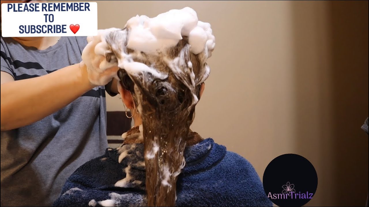 ASMR Shampoo ~ Super Soapy 🧼~ Drippy Water Sounds ~ Hairplay - YouTube