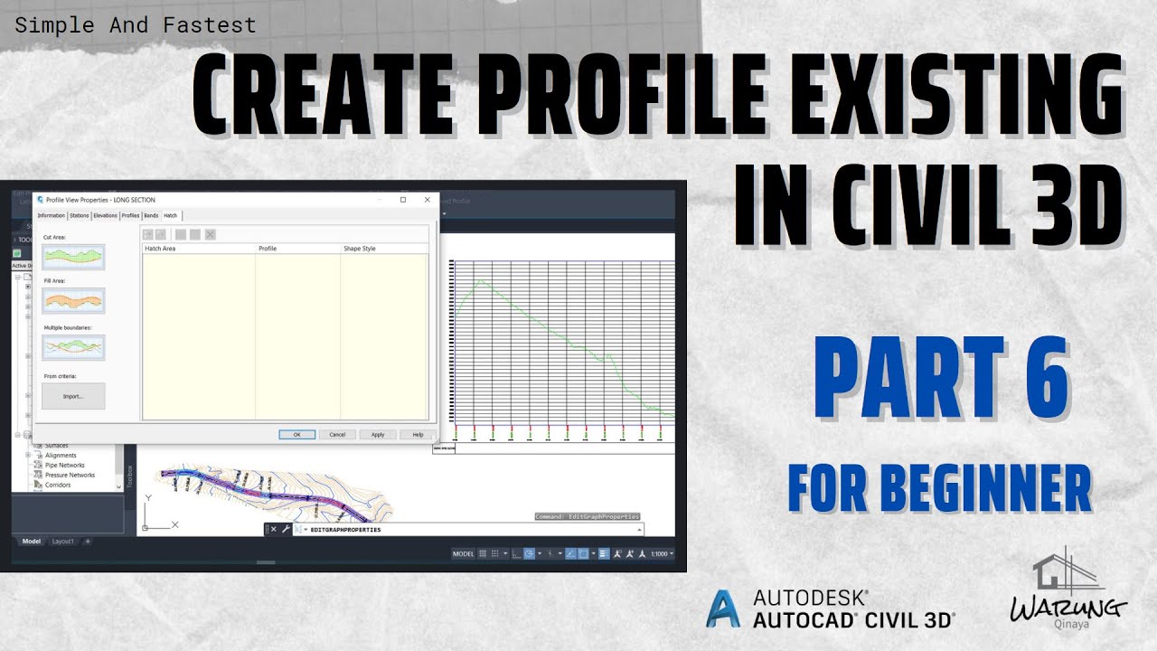 CREATE PROFILE EXISTING IN CIVIL 3D - PART 6 - YouTube