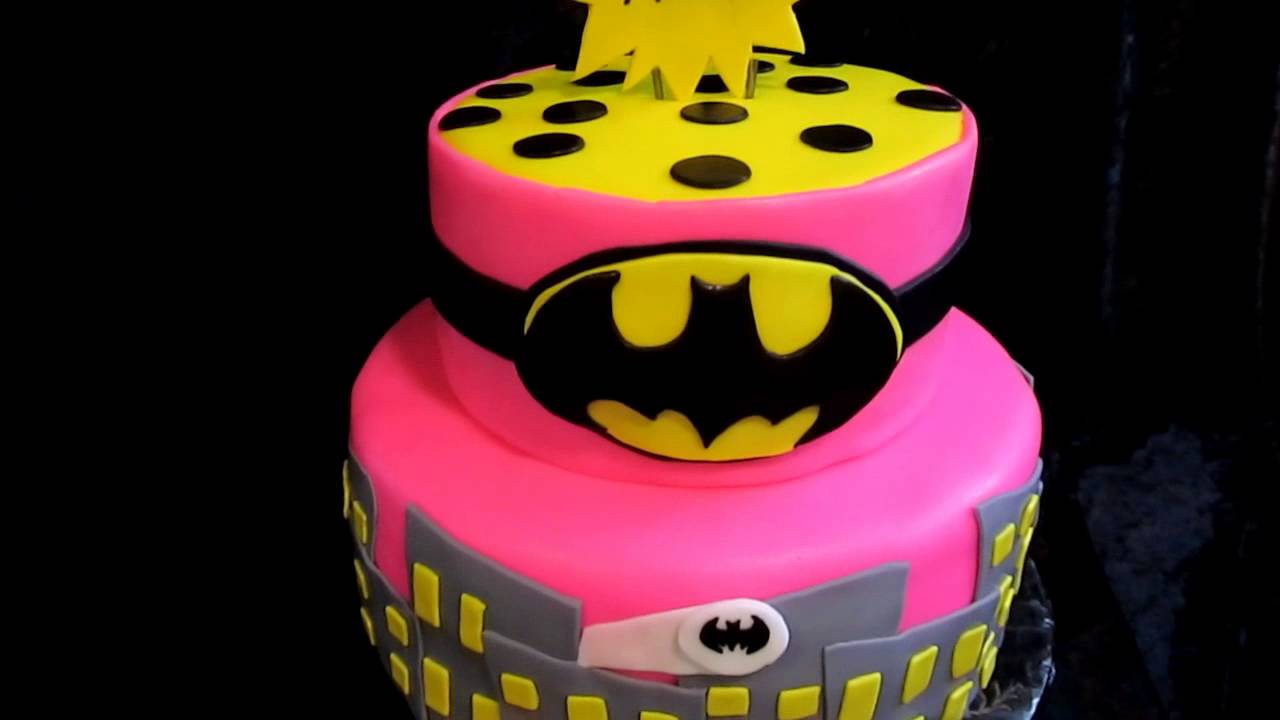 Pink Batman Fondant Cake Idea - YouTube