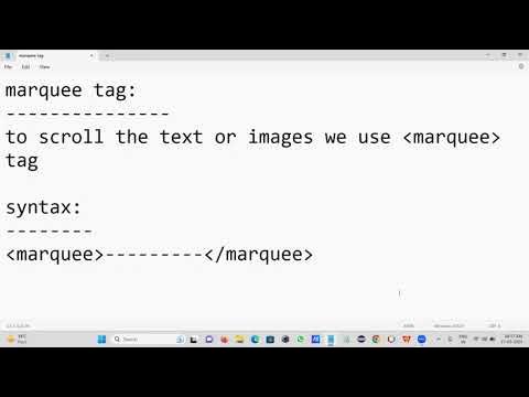 what is marquee tag in html in Telugu #mrqueetag - YouTube