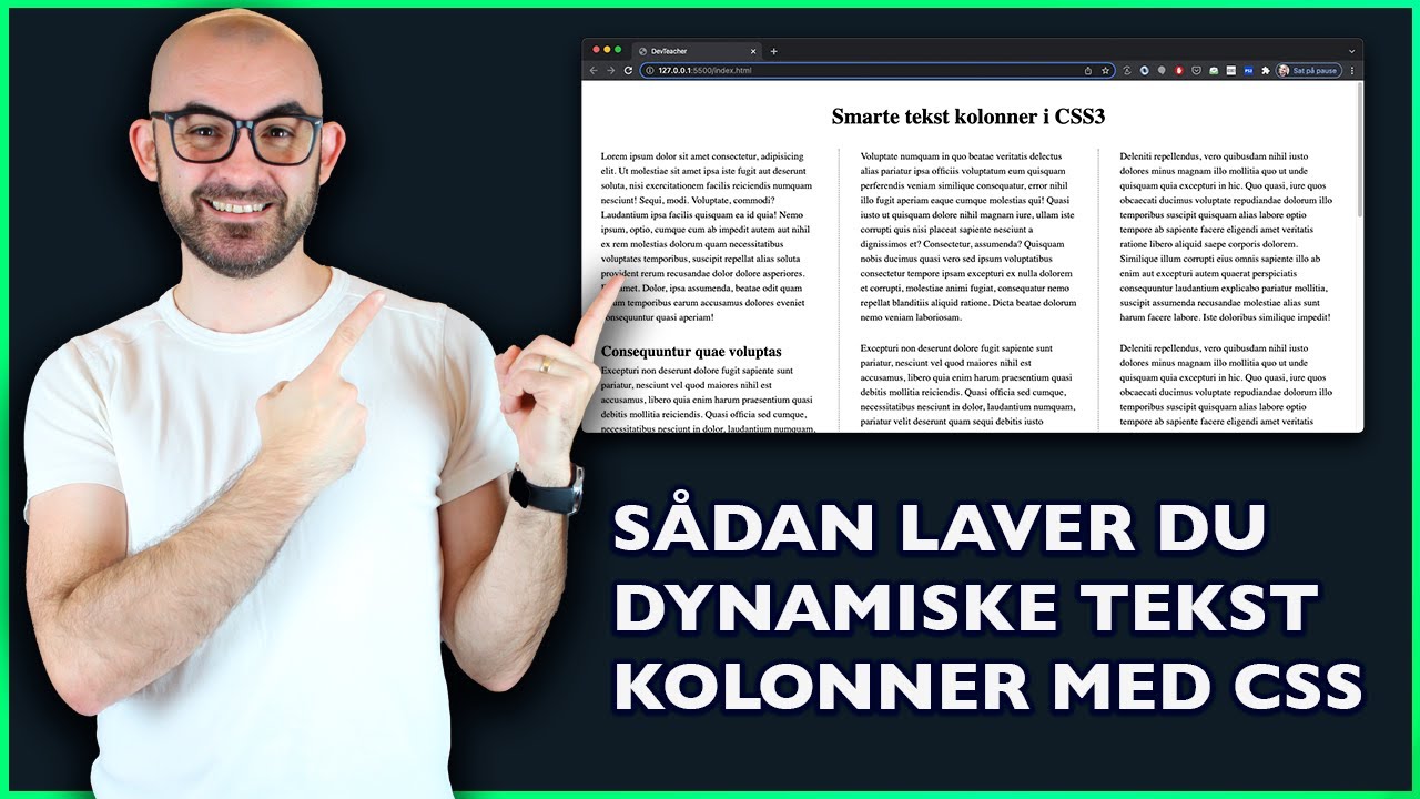 CSS columns : Sådan laver du dynamiske tekst kolonner med CSS3. - YouTube