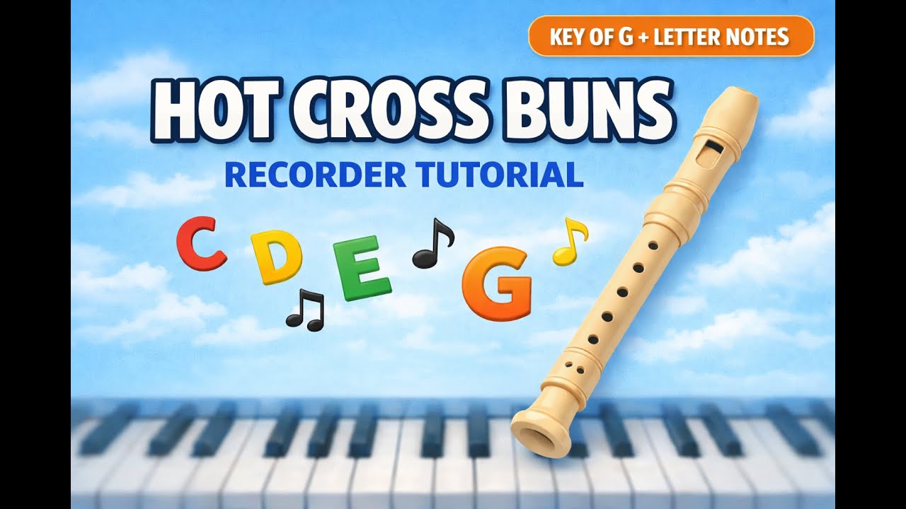Hot Cross Buns Recorder Tutorial | With Letters | Key of G - YouTube