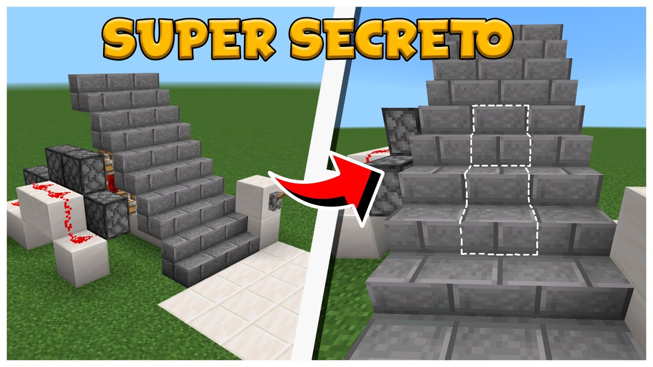Escada secreta no Minecraft Bedrock - Tutorial - YouTube