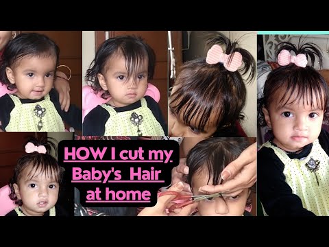 Baby girl hair cutting at Home / Baby Hair cutting / front hair Cut ...