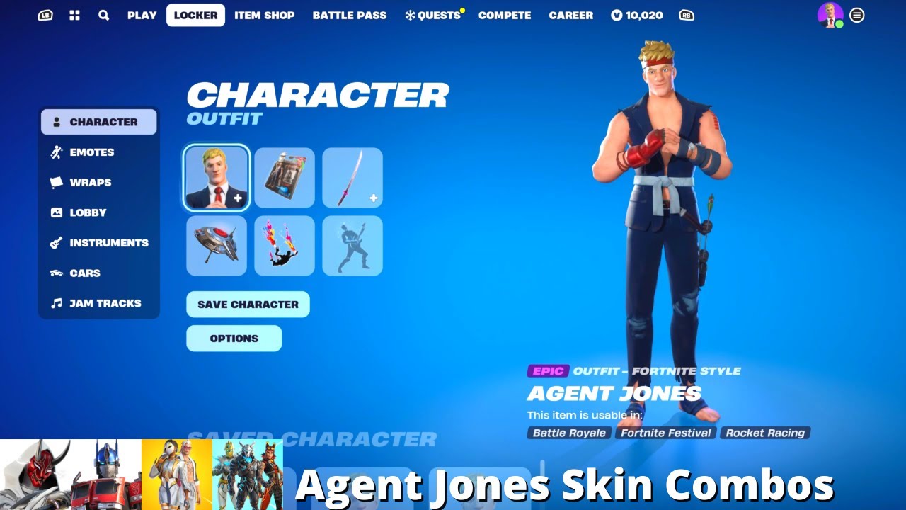Agent Jones Skin Combos (Fortnite Battle Royale) - YouTube