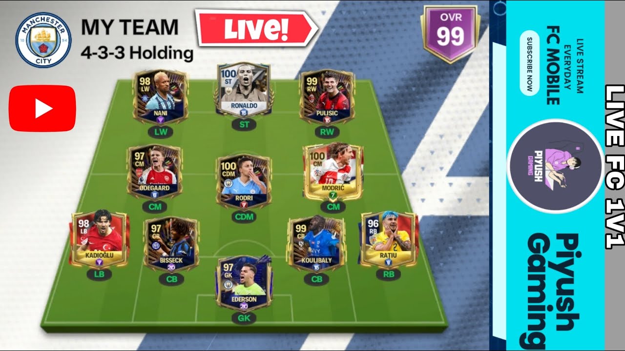 Playing FC Mobile Football Game Live with Subscribers| Team Review ...