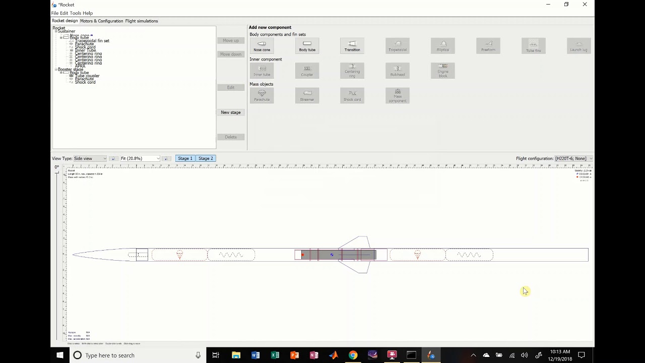 OpenRocket Tutorial: Multi-stage rockets for SEDS-USA USRC competition - YouTube
