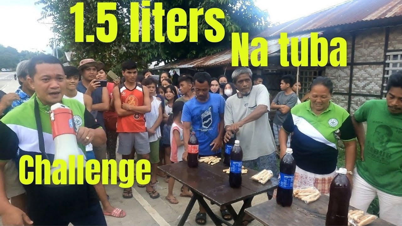 Tagay ng Tuba challenge 1.5 Liter pero sukahan ang labas - YouTube