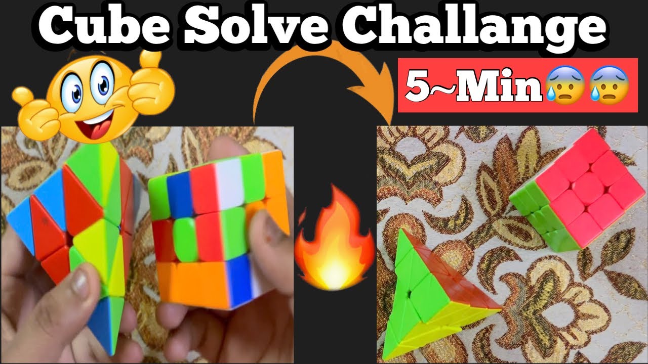 Challange me -2 Different Cubes~Rubikcube || Pyramid Cube😰😰 Only 3Min😶 - YouTube