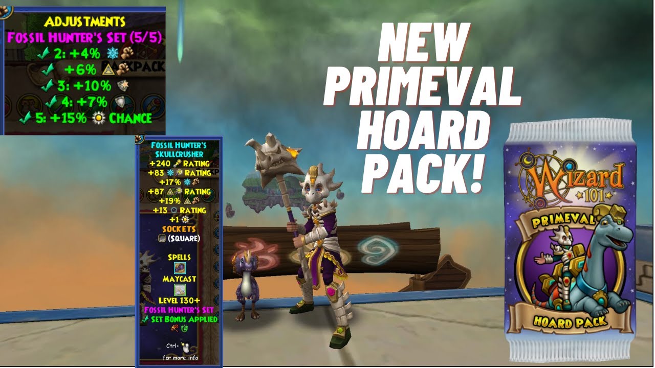 Wizard101 New Primeval Hoard Pack Opening - YouTube