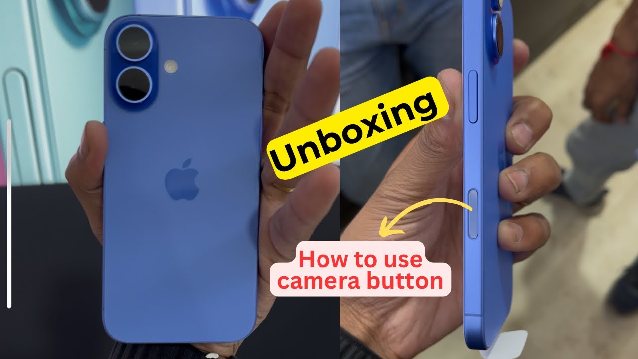Iphone 16 blue color Unboxing || how to use iPhone action or camera ...